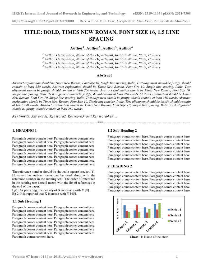 Title: Bold, Times New Roman, Font Size 16, 1.5 Line Spacing | PDF ...