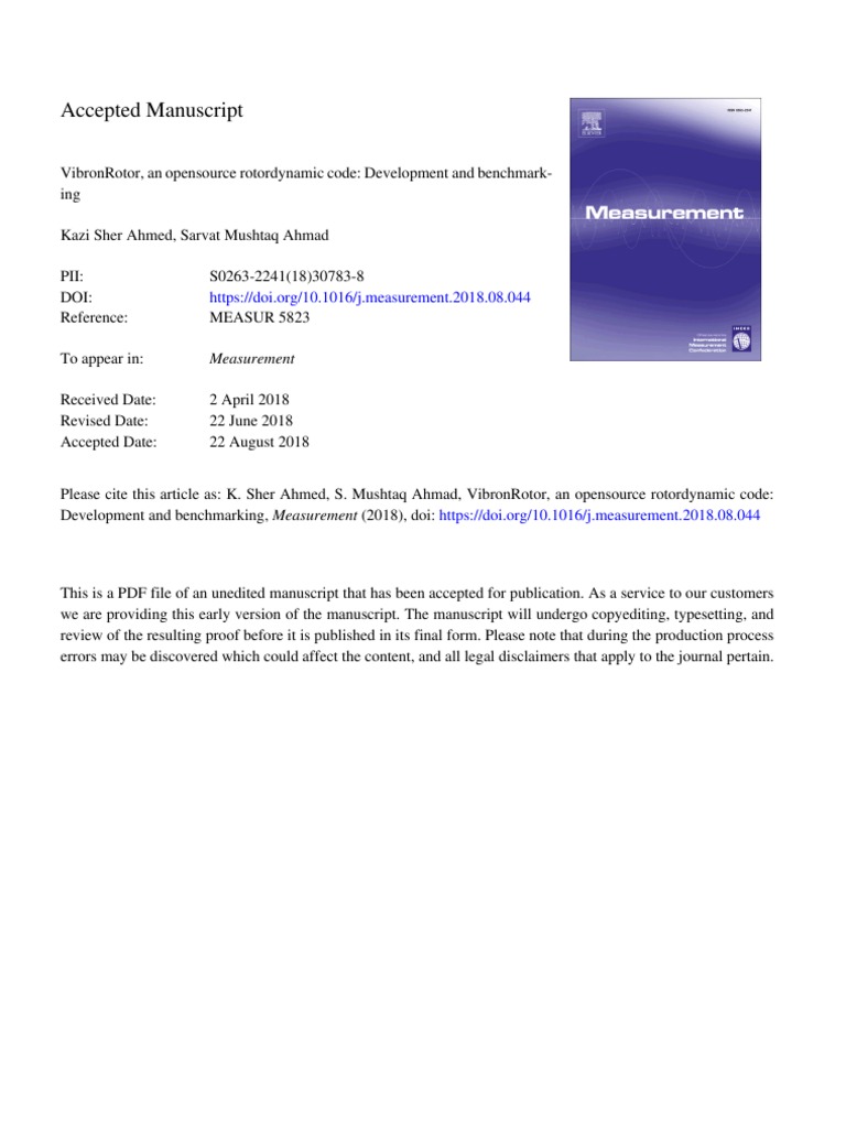 VibronRotor - Open Source Rotordynamic Code | PDF | Eigenvalues And ...