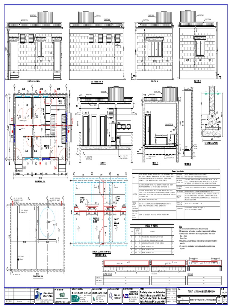 Truck Lay Bye Toilet Block - 03 PDF | PDF | Plaster | Concrete
