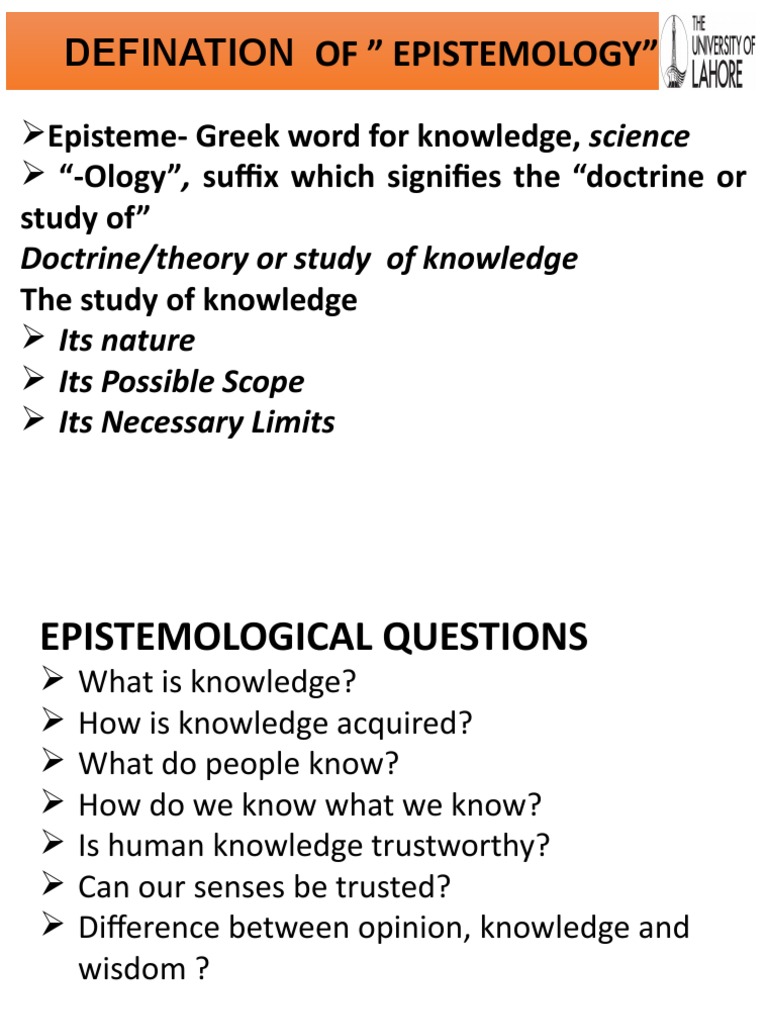 Defination of " Epistemology" | PDF | Epistemology | Truth