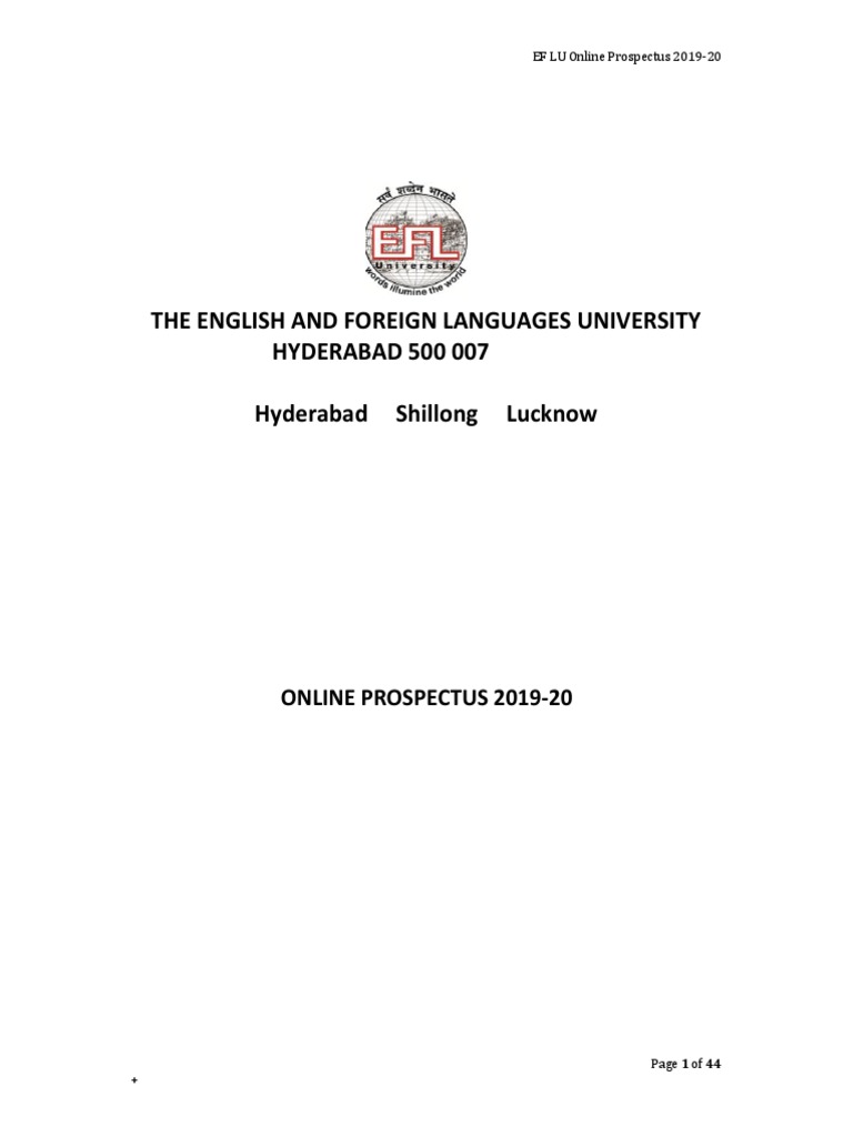 Prospectus 2019 20 | PDF | Academic Degree | Bachelor's Degree