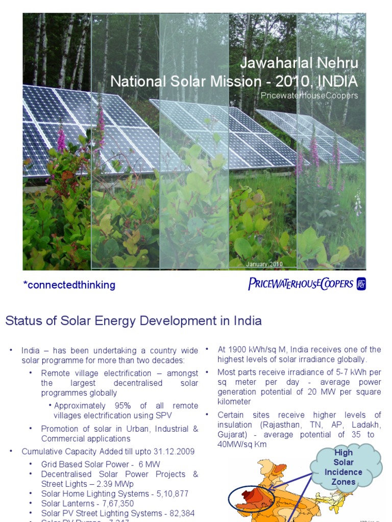 Jawaharlal Nehru National Solar Mission - 2010, INDIA ...