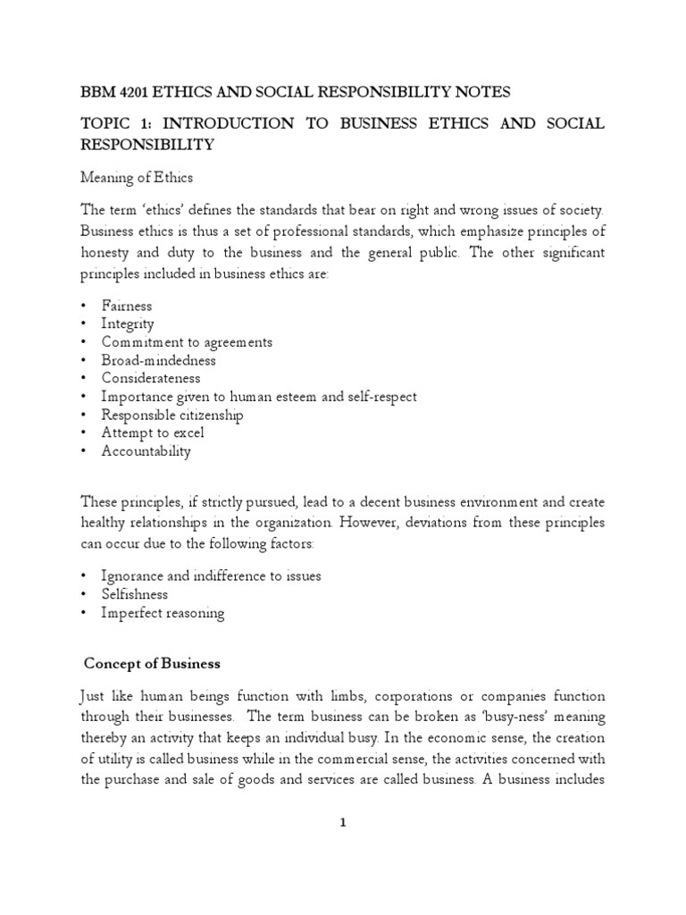 Ethics and Social Responsibility Notes | PDF | Business Ethics | Golden ...