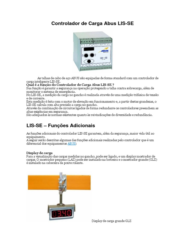 Controlador de Carga Abus LIS DICAS | PDF | Relé | Freio