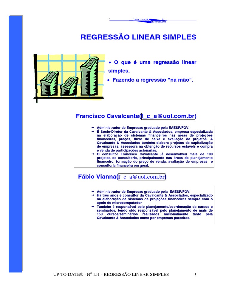 Regressão Linear Simples | Download grátis PDF | Métodos matemáticos e ...