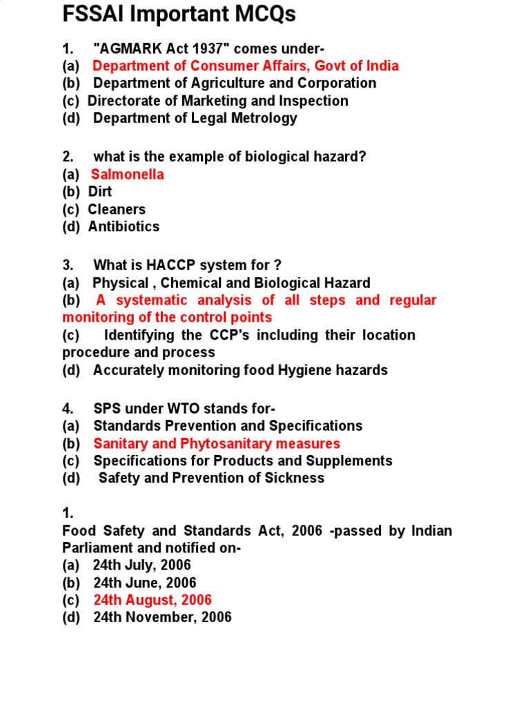 Fssai NOTES MRINAL | Download Free PDF | Food Safety | Vitamin D