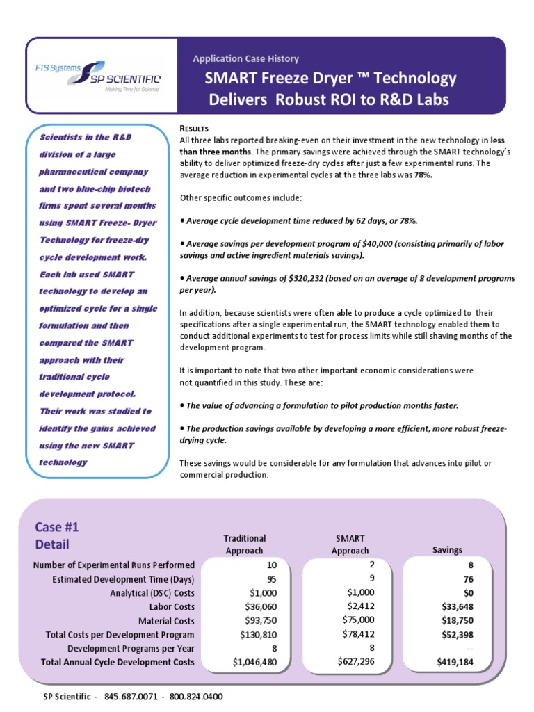 SMART Freeze Dryer Technology Delivers Robust ROI To R D Labs PDF | PDF ...