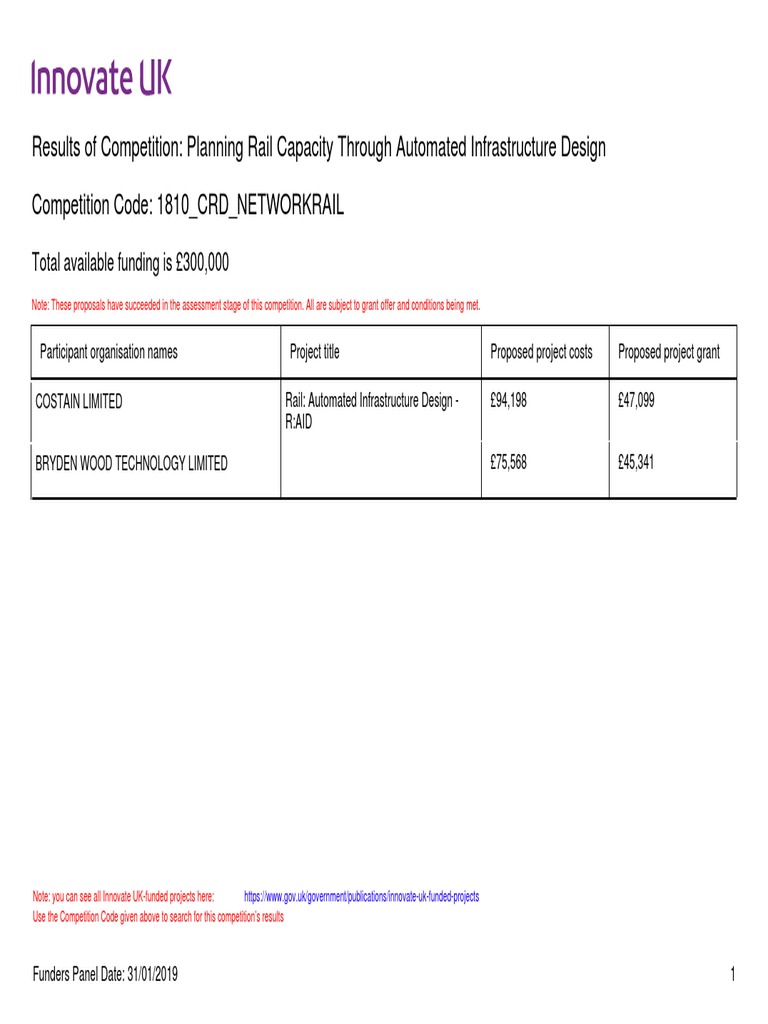 Automated Rail Infrastructure Design Projects Win Funding | PDF | Data ...
