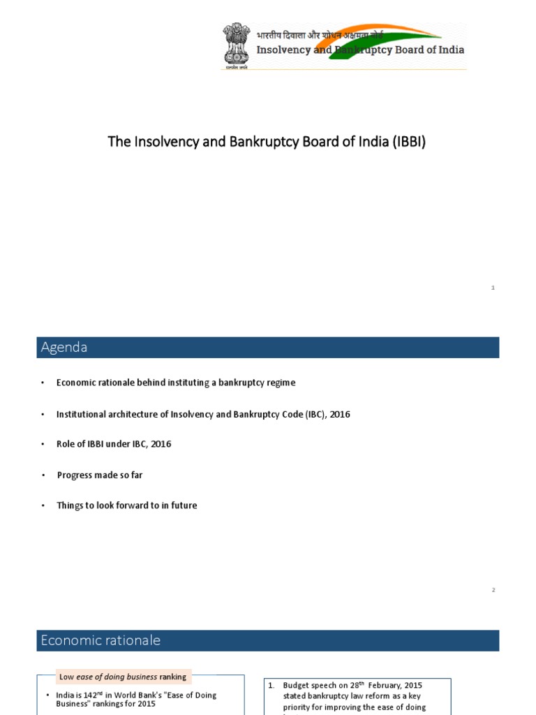 Introducing IBBI | PDF | Insolvency | Bankruptcy