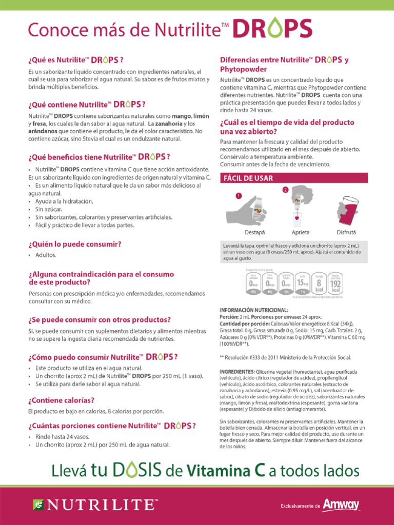 Conoce Mas de Nutrilite DROPS | PDF