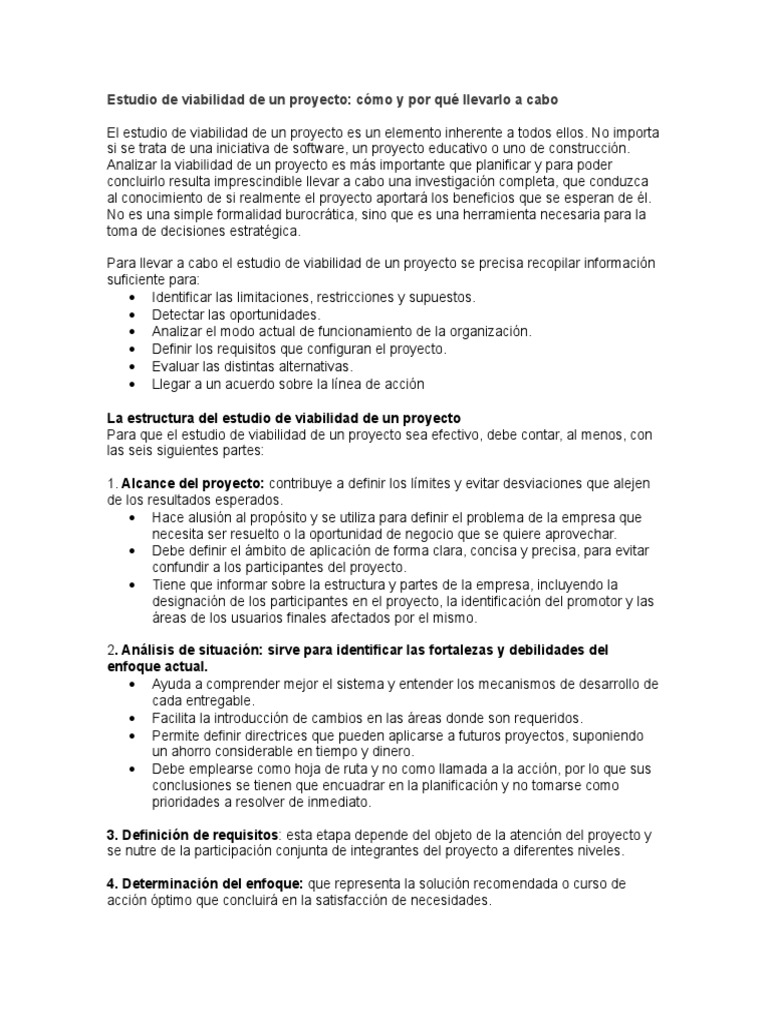 Estudio de viabilidad de un proyecto: cómo y por qué llevarlo a cabo ...