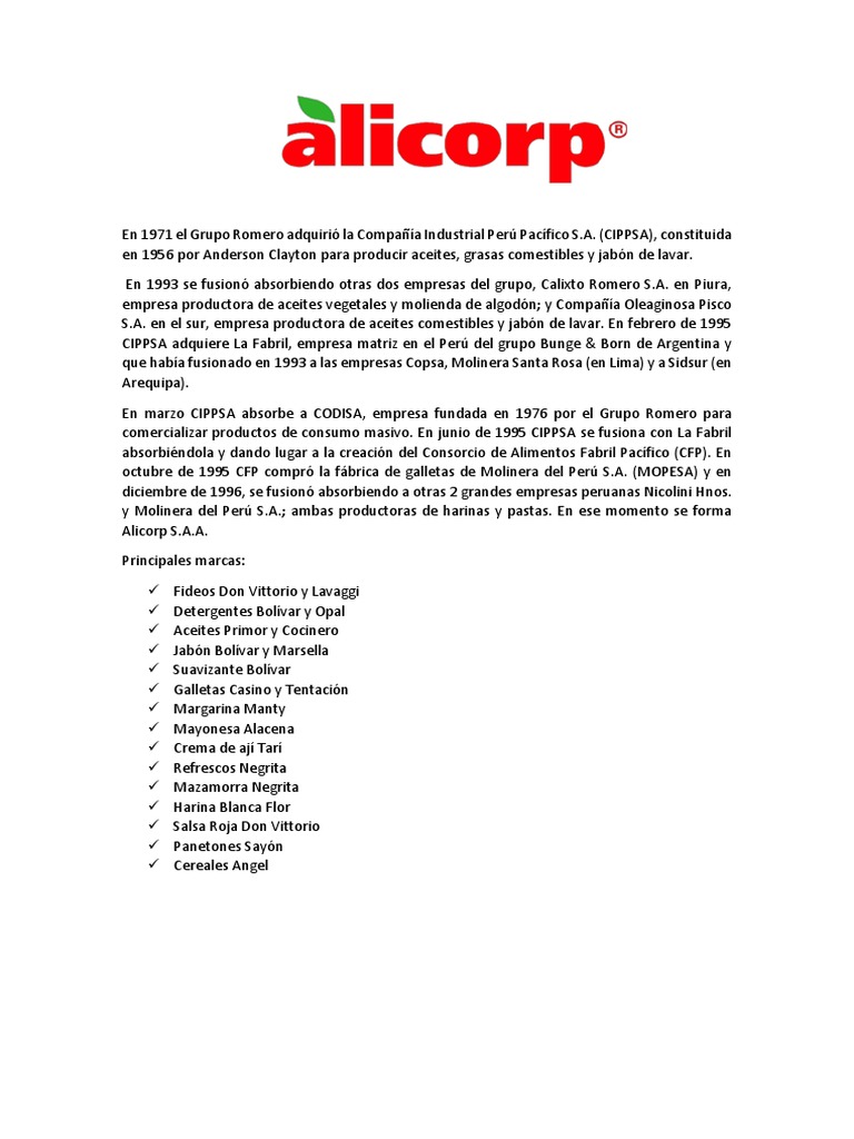 Ali Corp | PDF | Alimentos | Business