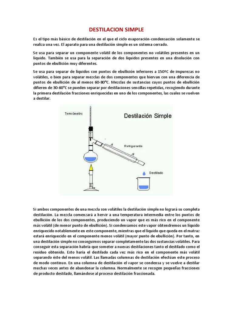 Destilacion Simple | PDF | Destilación | Termodinámica