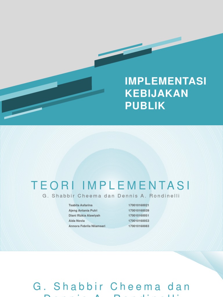 Teori Implementasi G. Shabbir Cheema Dan Dennis A. Rondinelli | PDF