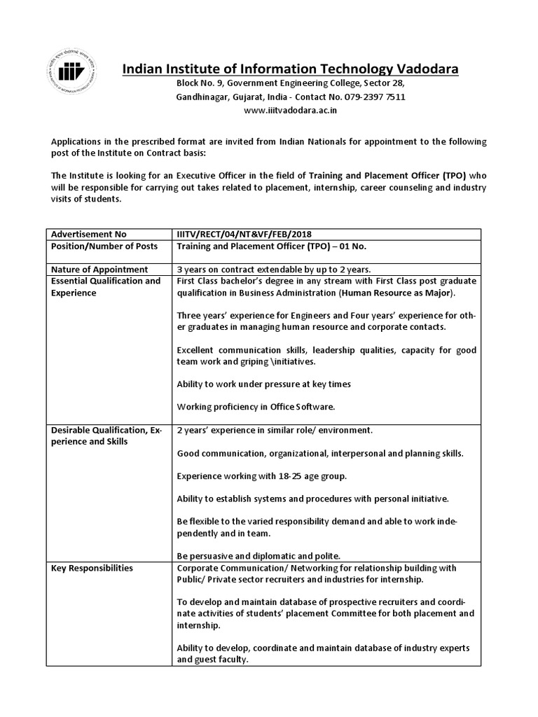 Training and Placement Officer PDF | PDF | Engineering | Business