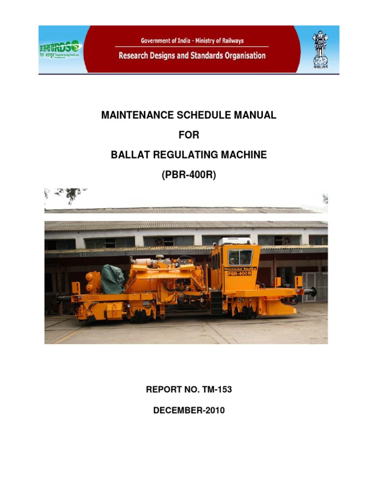 paver-TM-153 MAIN SCH BRM (PBR-400R) PDF | PDF | Bearing (Mechanical) | Lubricant