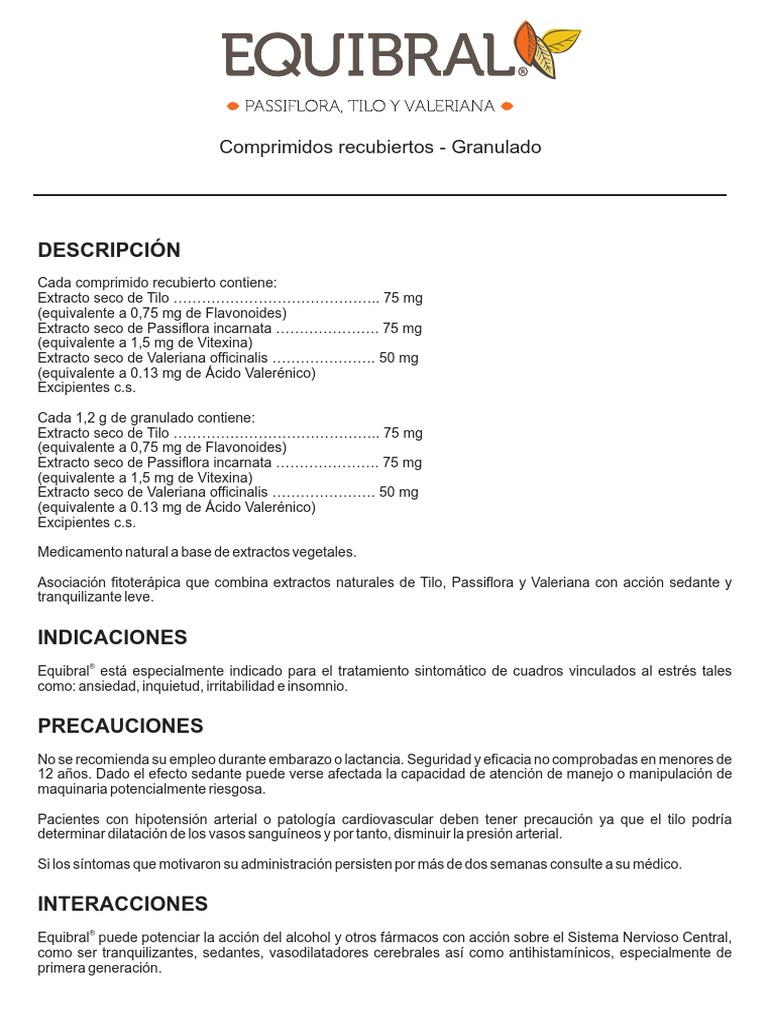 Equibral Prospecto PDF | PDF | Drogas | Rtt
