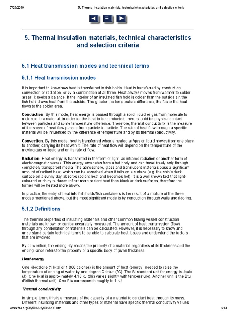 Thermal Insulation Materials, Technical Characteristics and Selection ...