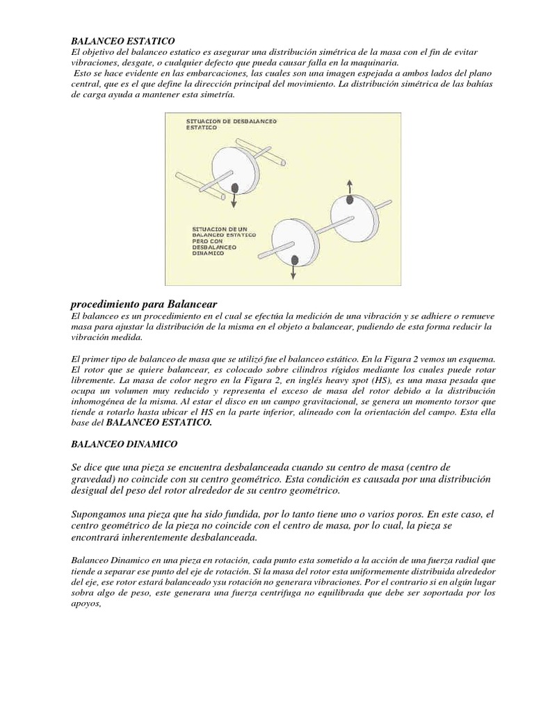 Balanceo Estático y Dinámico de Rotores | PDF | Rotación | Masa