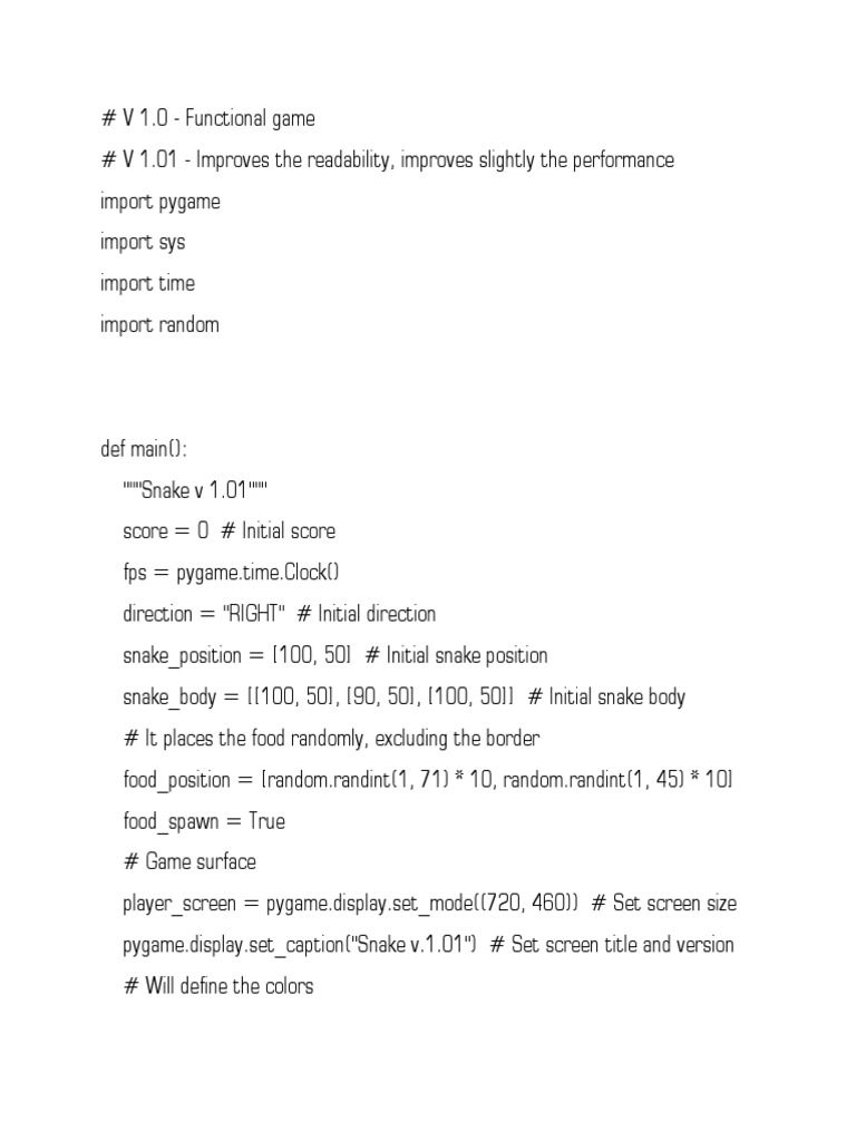 Python Simple Snake Game v1.0 | PDF | Computer Programming | Areas Of ...