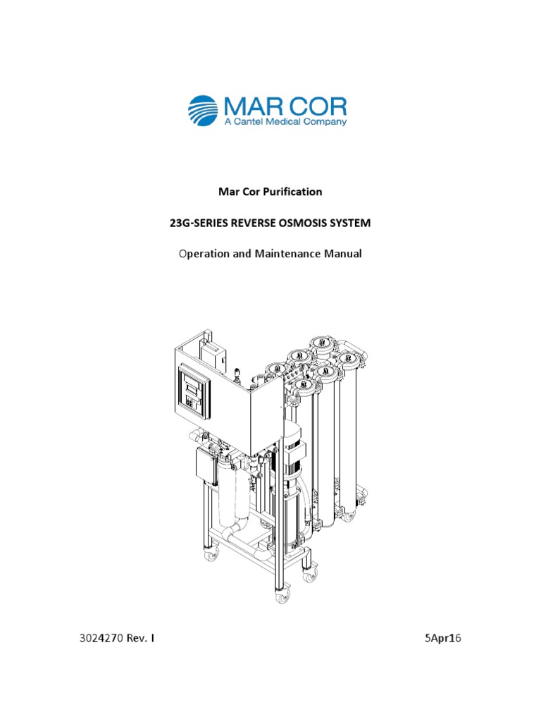 MAR COR - Manual, 23g Series Ro System-3024270 | PDF | Membrane | Osmosis
