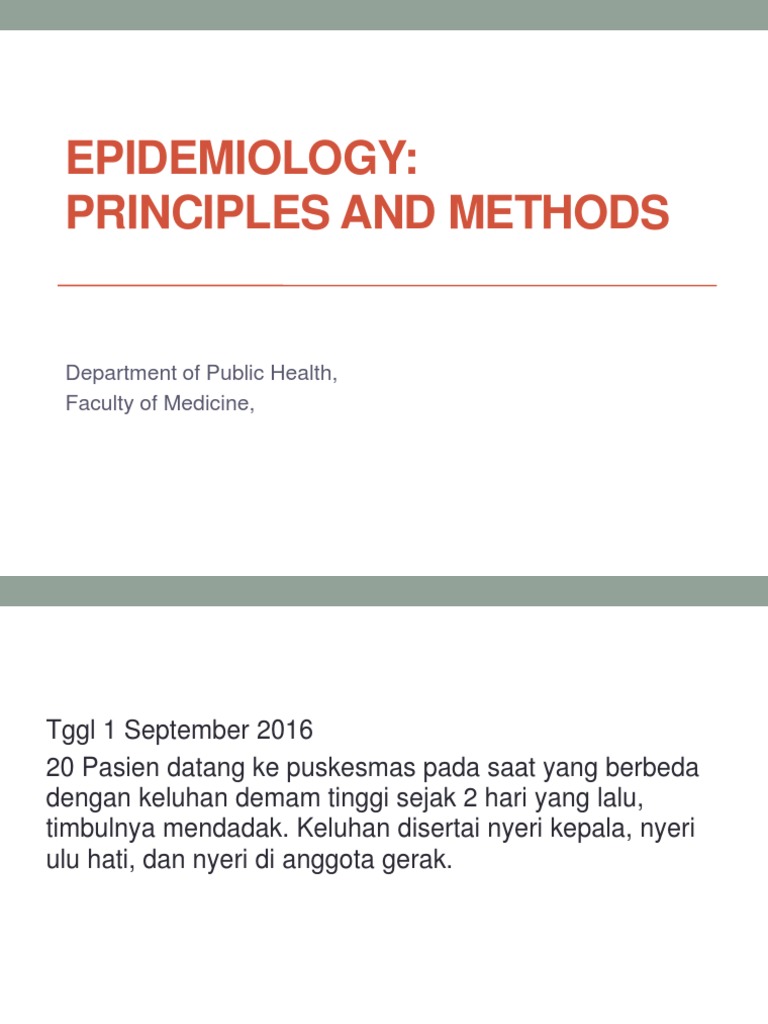 Epidemiology Principles and Methods Prof Bhisma Murti | PDF | Epidemiology | Infection