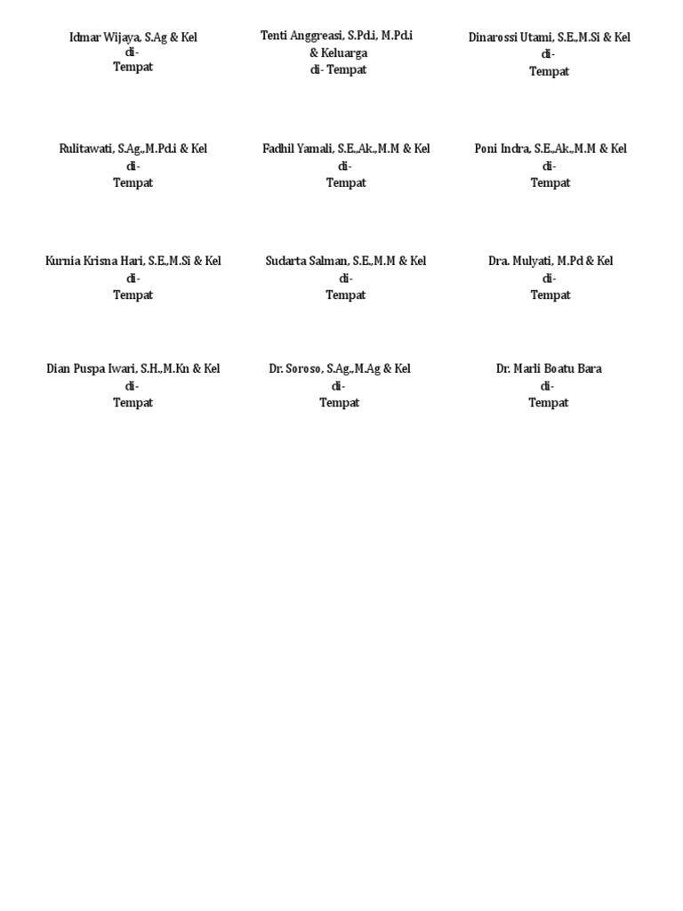 Format Nama Champion | PDF