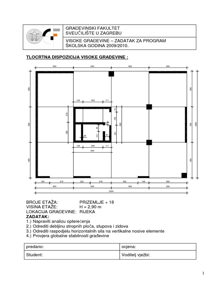 Visoke Gradjevine Primjer PDF | PDF