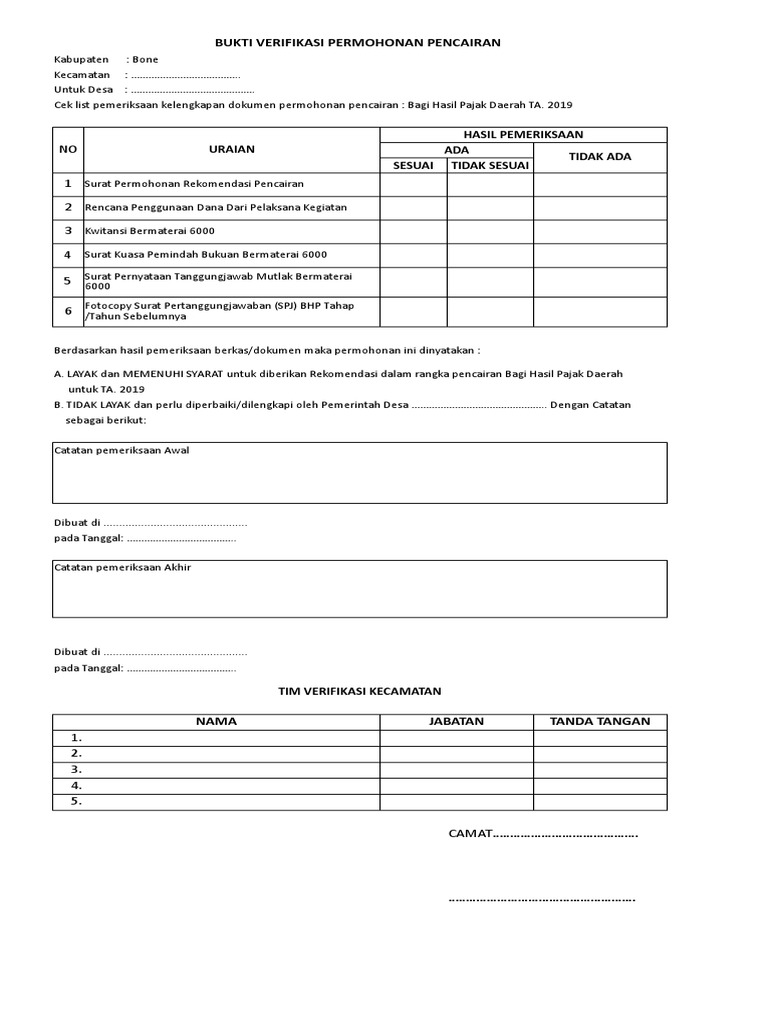 Bukti Verifikasi Kec | PDF