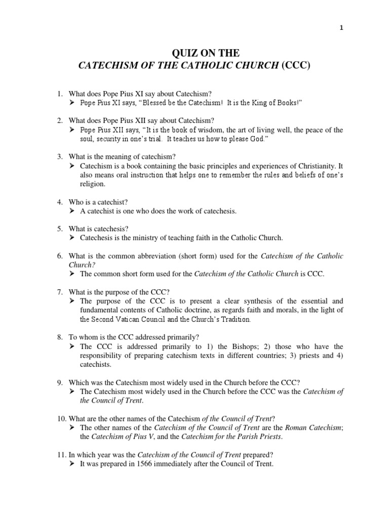 Catechism of The Catholic Church (CCC) | PDF | Catechism | Eucharist