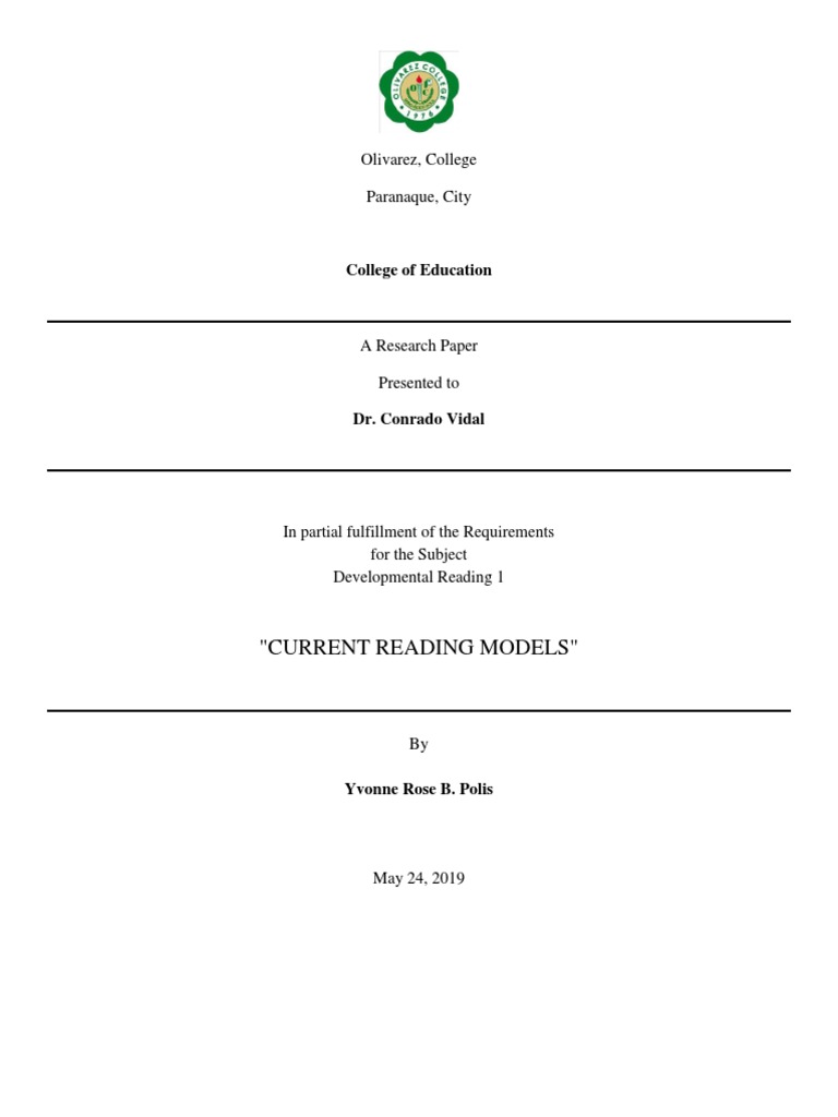 Term Paper Title Page and Outline | PDF