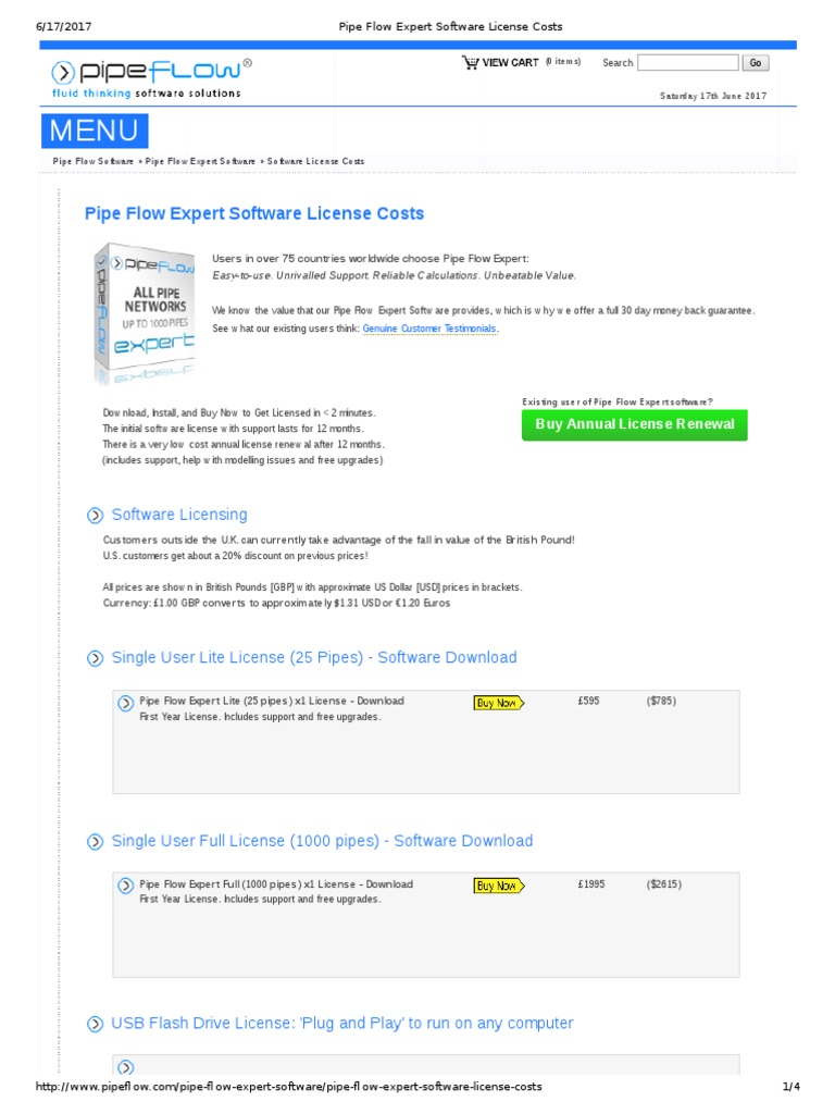 Pipe Flow Expert Software License Costs PDF | PDF | Usb Flash Drive ...