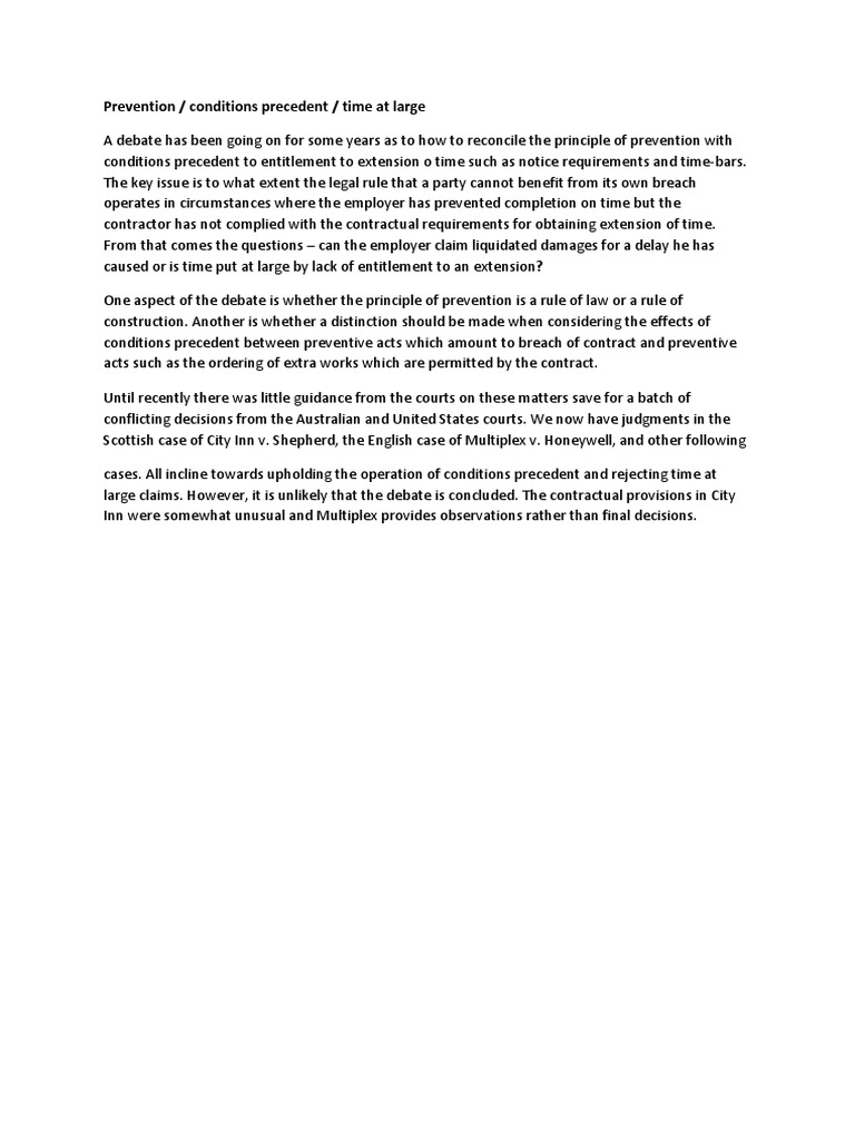 Condition Precedent and Notices | PDF