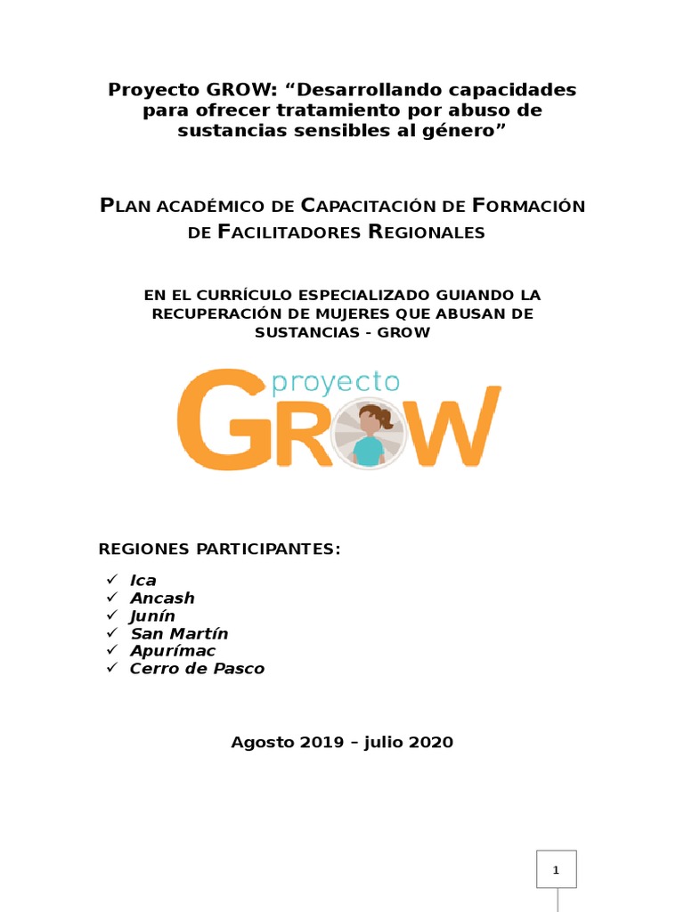 Plan Del Proyecto Grow | PDF | Hospital | Salud mental
