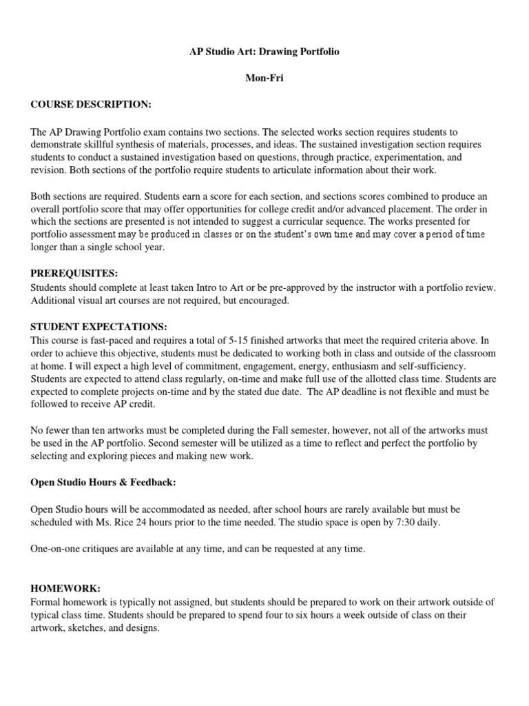 Ap Drawing Syllabus 2019 | PDF | Advanced Placement | Plagiarism