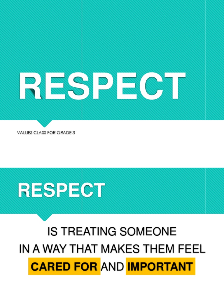 Respect: Values Class For Grade 3 | PDF