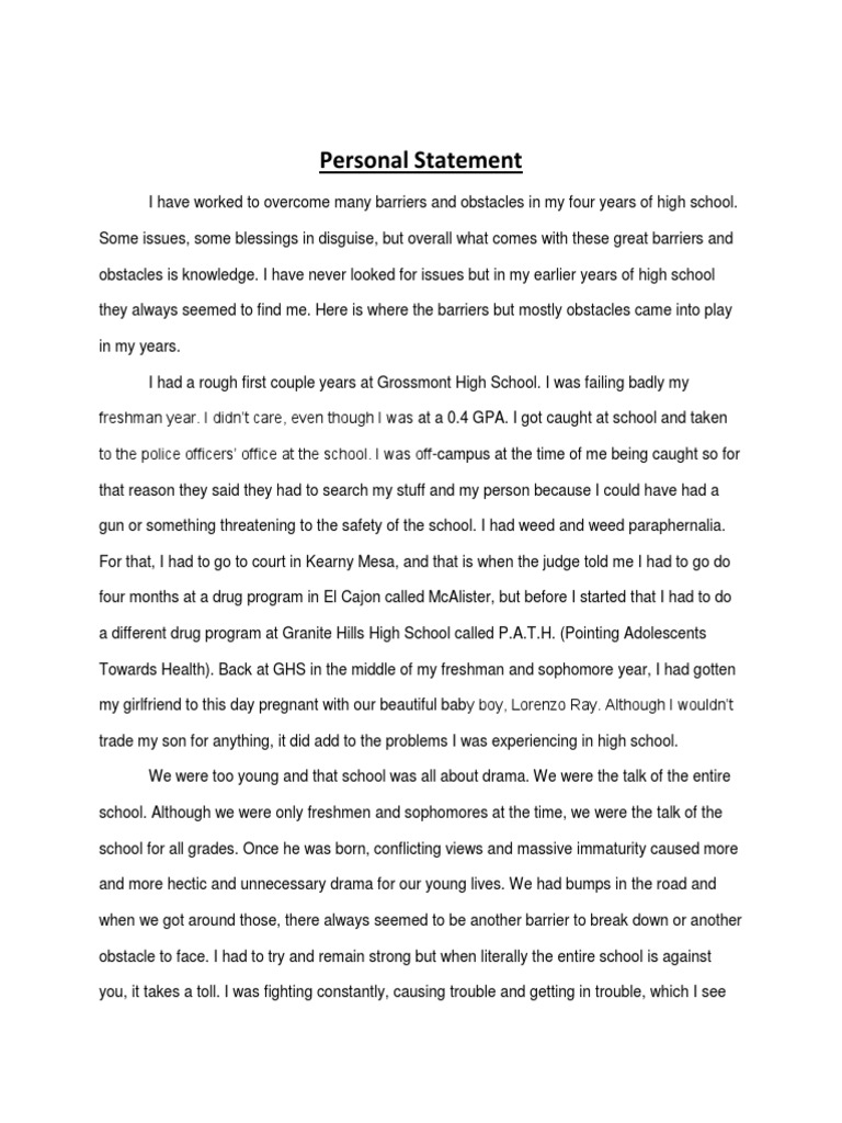 Lesson 16 - Personal Statement | PDF