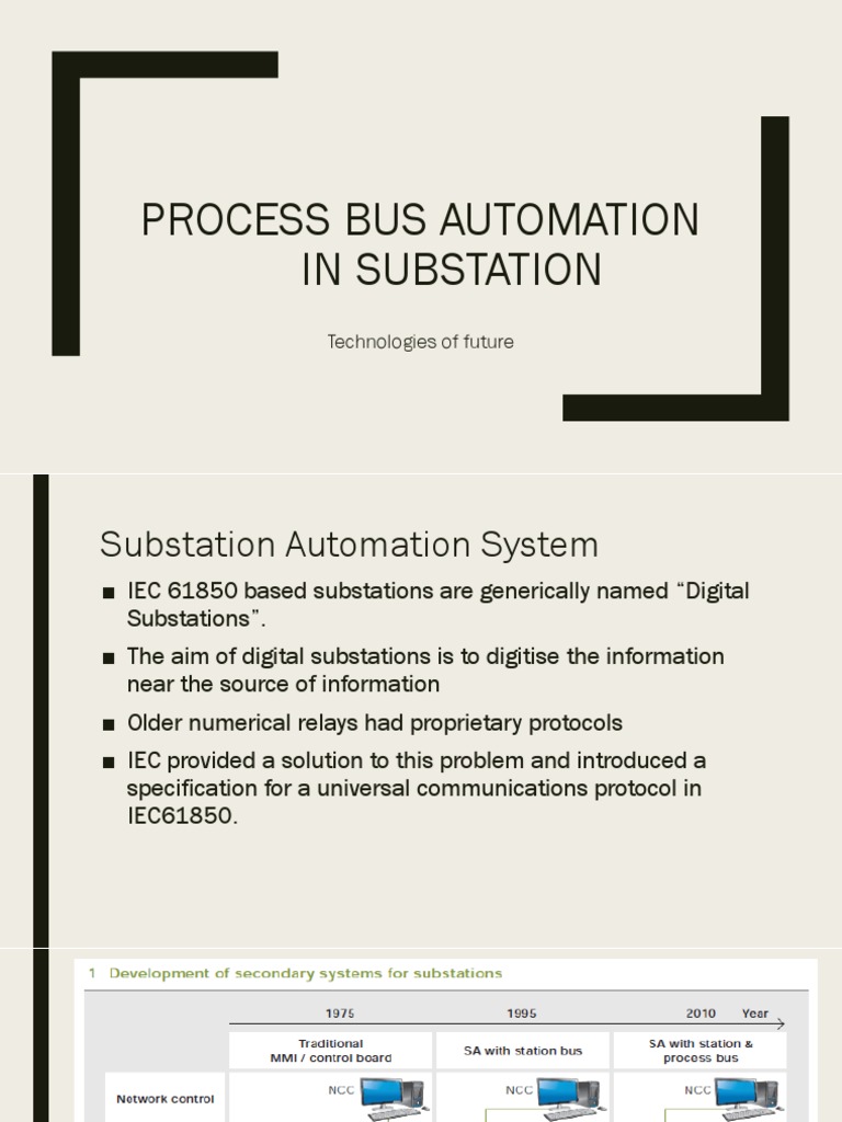 Process Bus Automation - 18thapril | PDF | Electrical Substation ...
