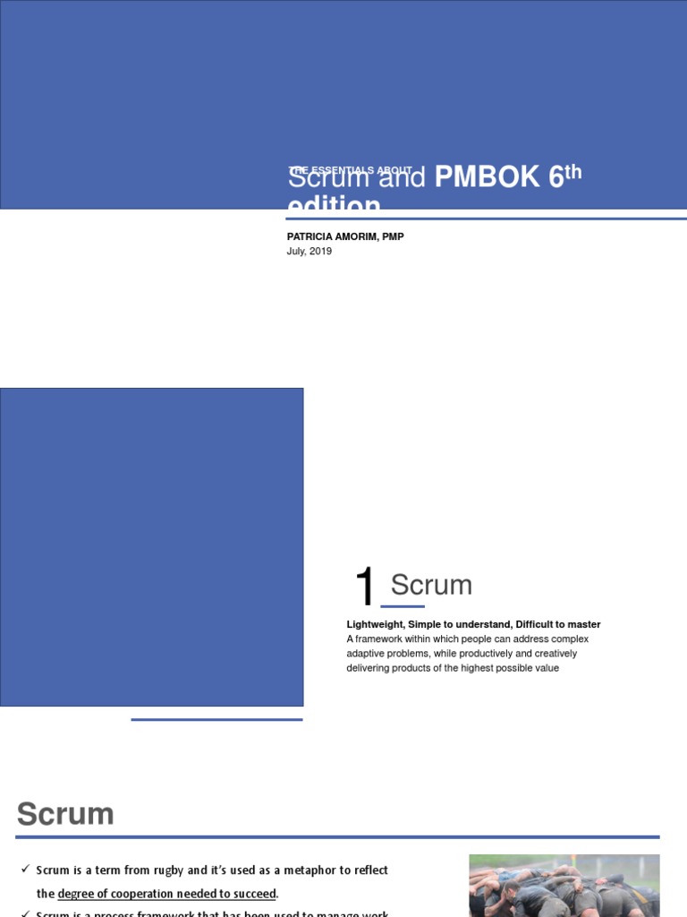 The Essentials of Scrum and PMBOK 6th Edition | PDF | Scrum (Software ...