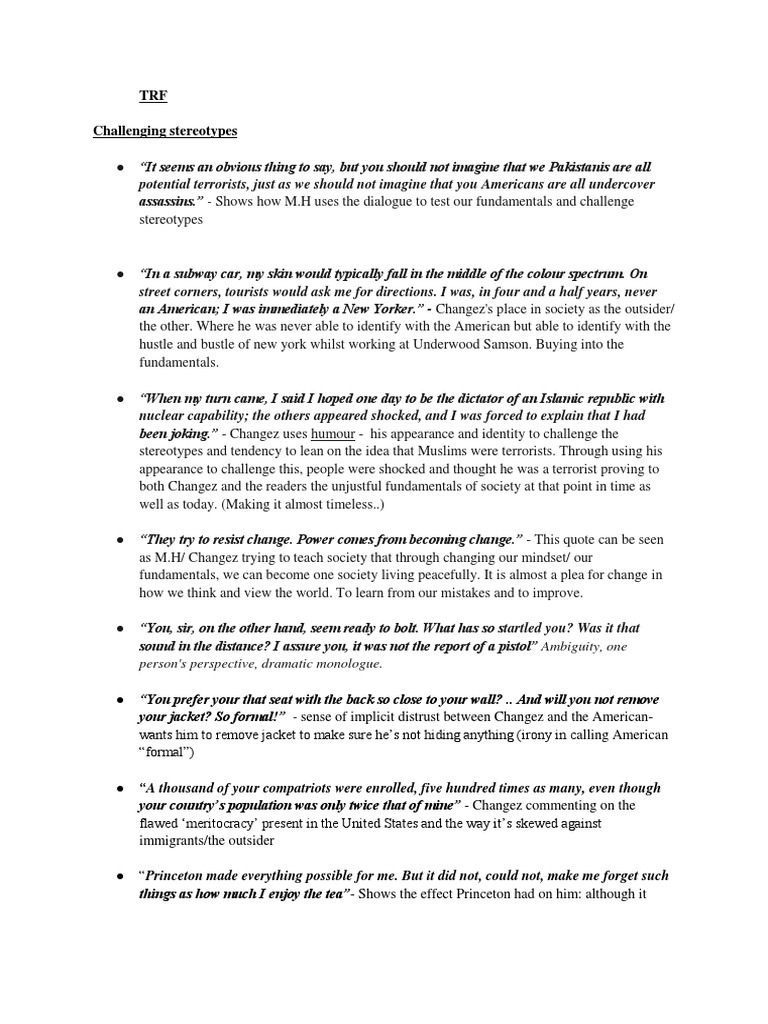 The Reluctant Fundamentalist Quote Bank! | PDF | Predation