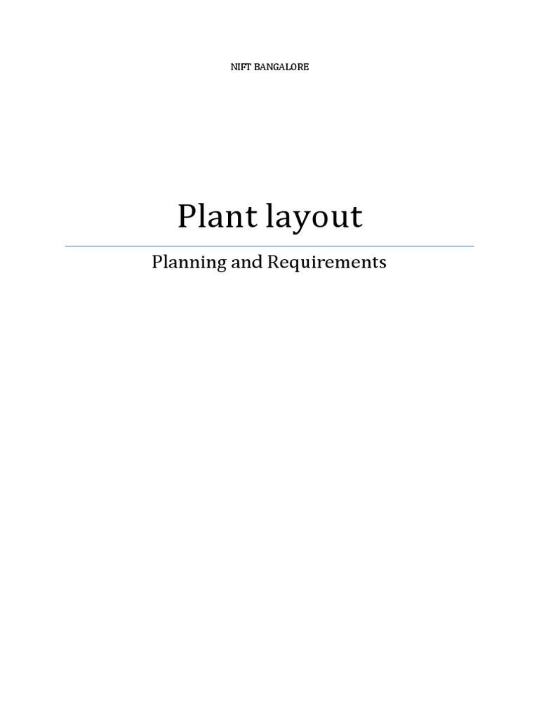 Plant Layout: Planning and Requirements | PDF