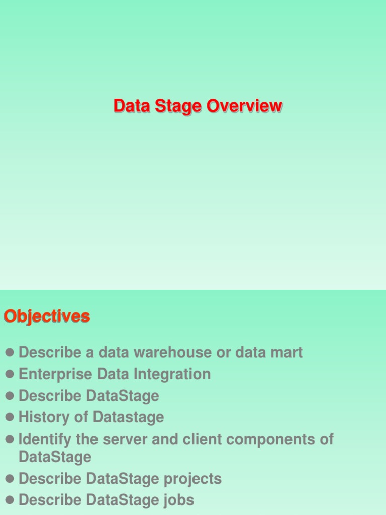 01 DataStage Overview | PDF | Data Warehouse | Metadata