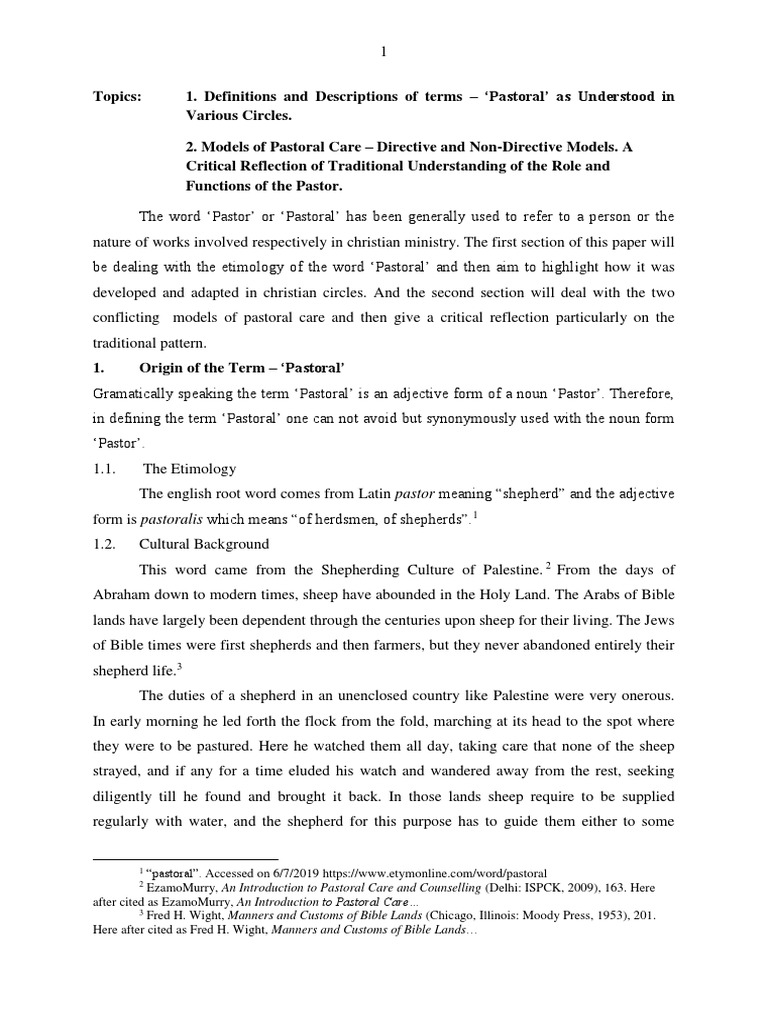 Models of Pastoral Care | PDF | Shepherd | Saint Peter