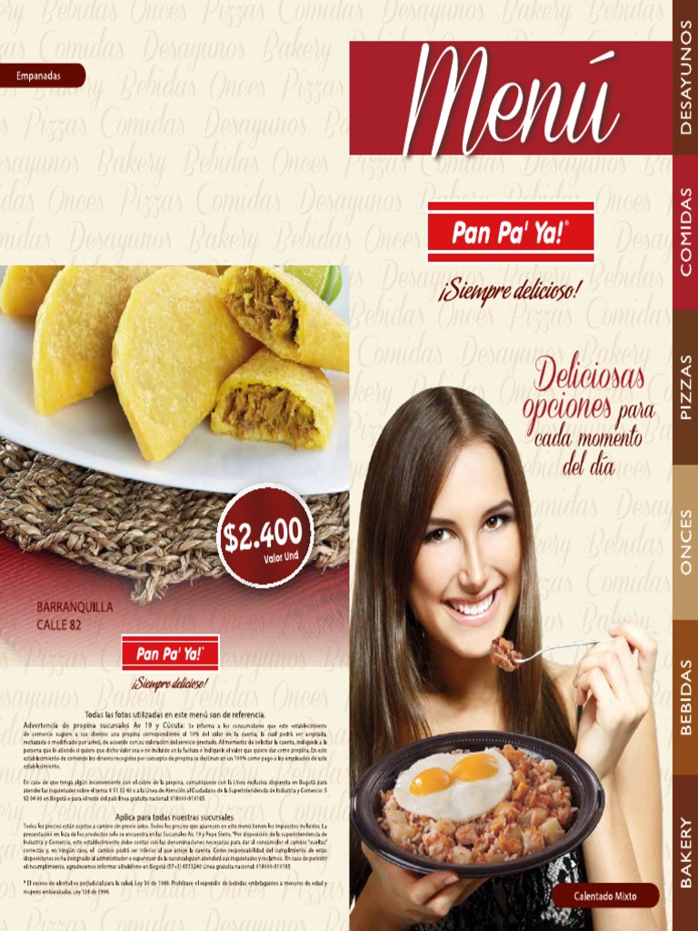 Menú Virtual Pan Pa Ya 2019 | PDF | Cocinando | Comida y bebida