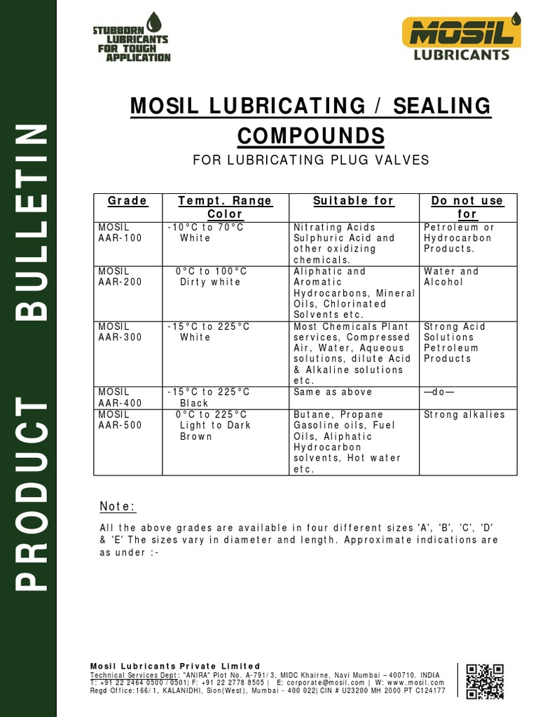 Aar Series Valve Sealant Sticks Tds | PDF | Chemical Compounds ...