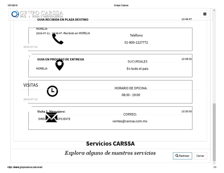 Seguimiento de Envíos Carssa | PDF