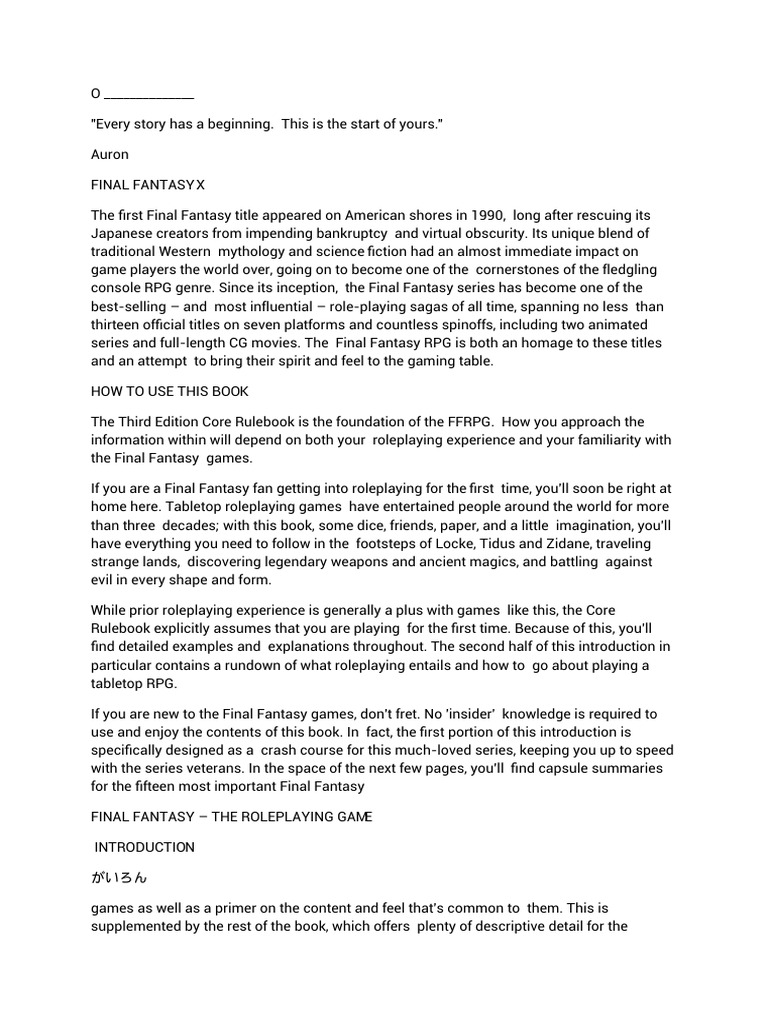 Final Fantasy | Download Free PDF | Final Fantasy | Role Playing Games