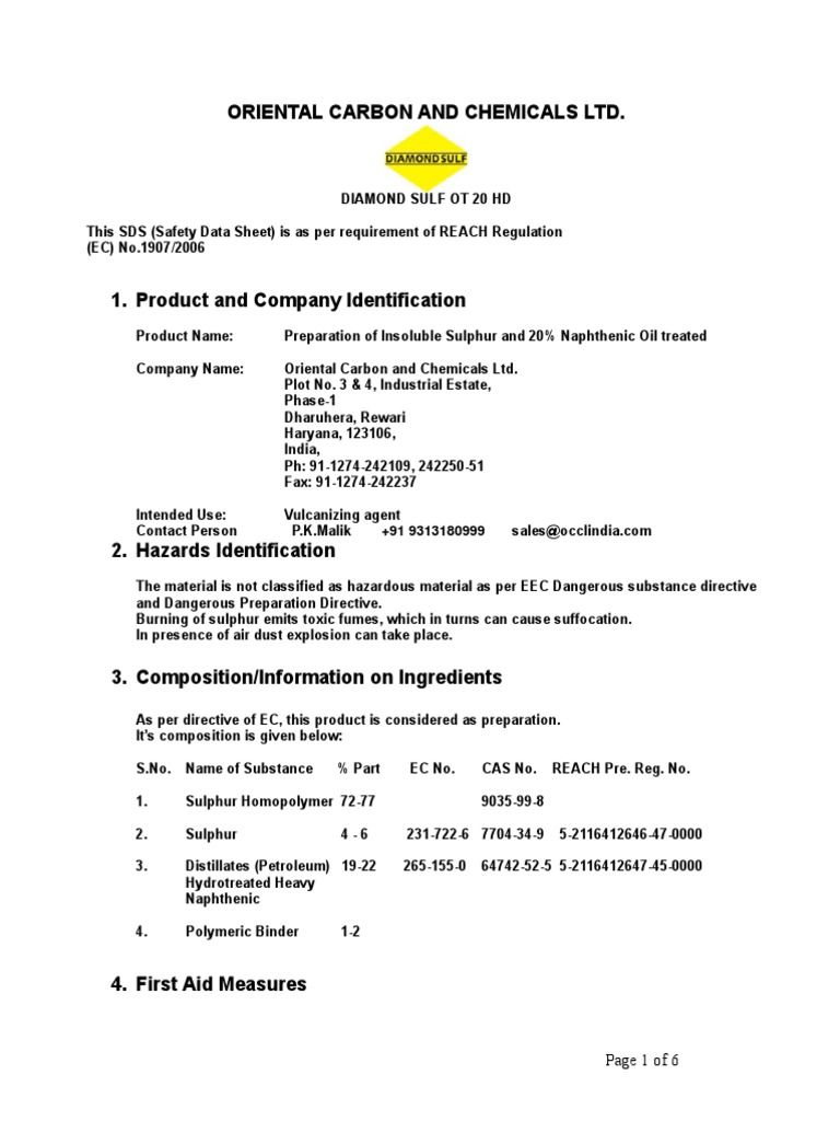 Oriental Carbon and Chemicals LTD.: Page 1 of 6 | PDF | Personal ...