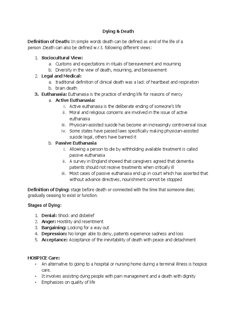 Endofthelifeofa Person .: Dying & Death Definition of Death: in Simple ...