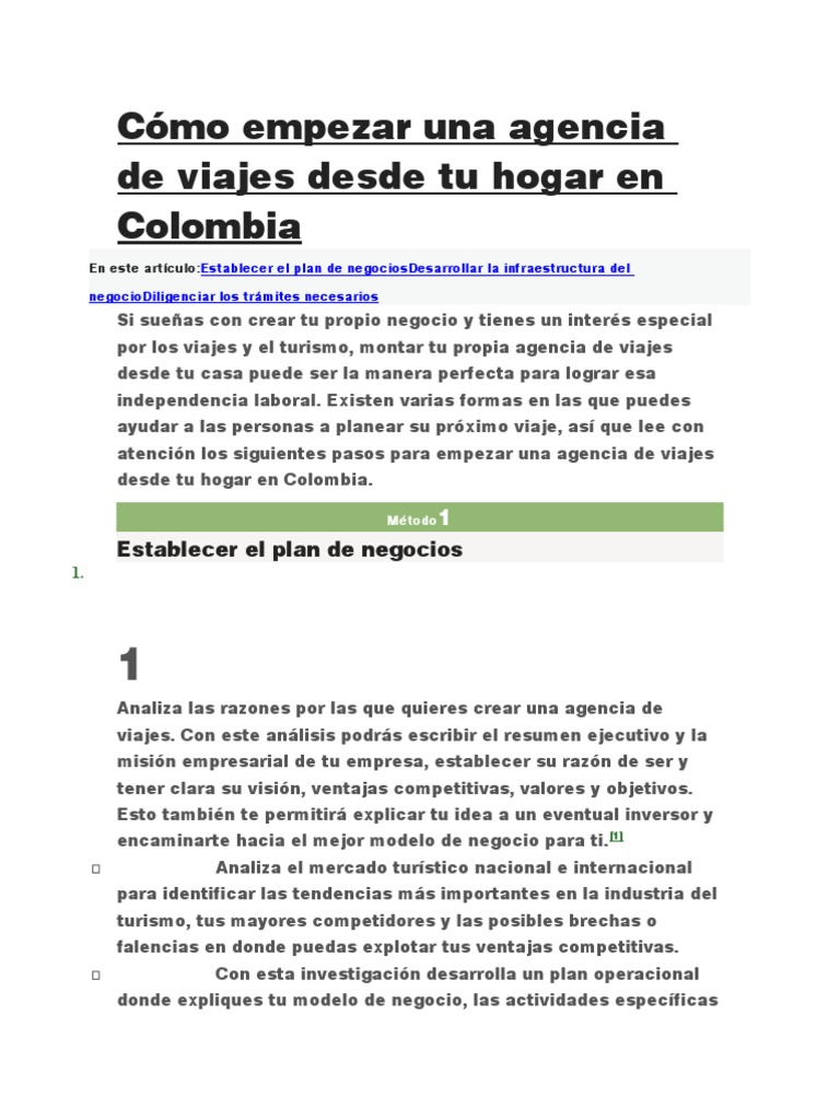 Pasos para Crear Una Agencia de Viajes | PDF | Turismo | Agencia de viajes
